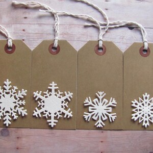 Snowflake Gift Tag Sparkle Snowflake Christmas Tag Snowflake Favor Tag ...