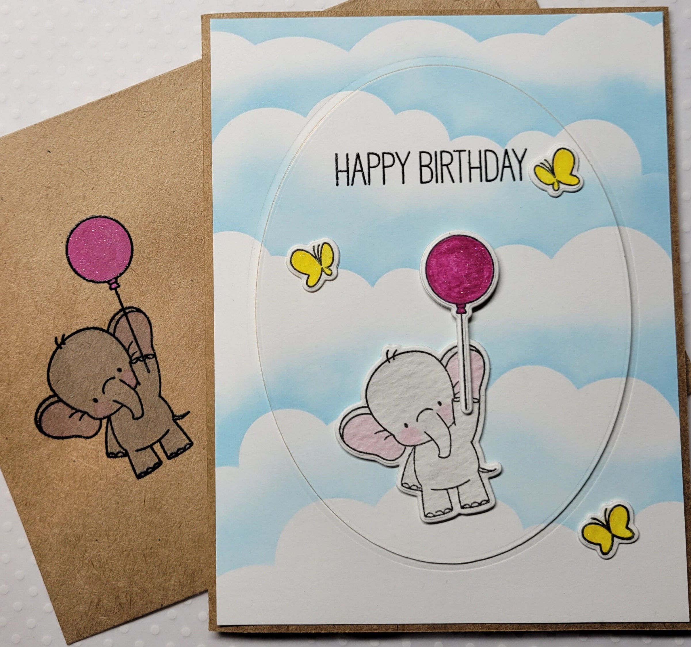 Elephant Birthday Cute Elephant Card Baby Elephant Card Elephant and ...