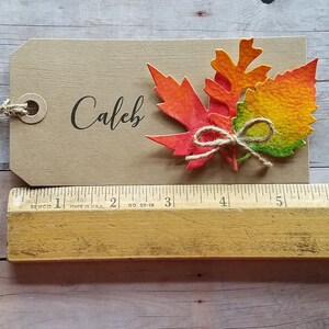 Fall Leaf Favor Tags, Autumn Wedding, Place Cards, Thanksgiving, Favor ...