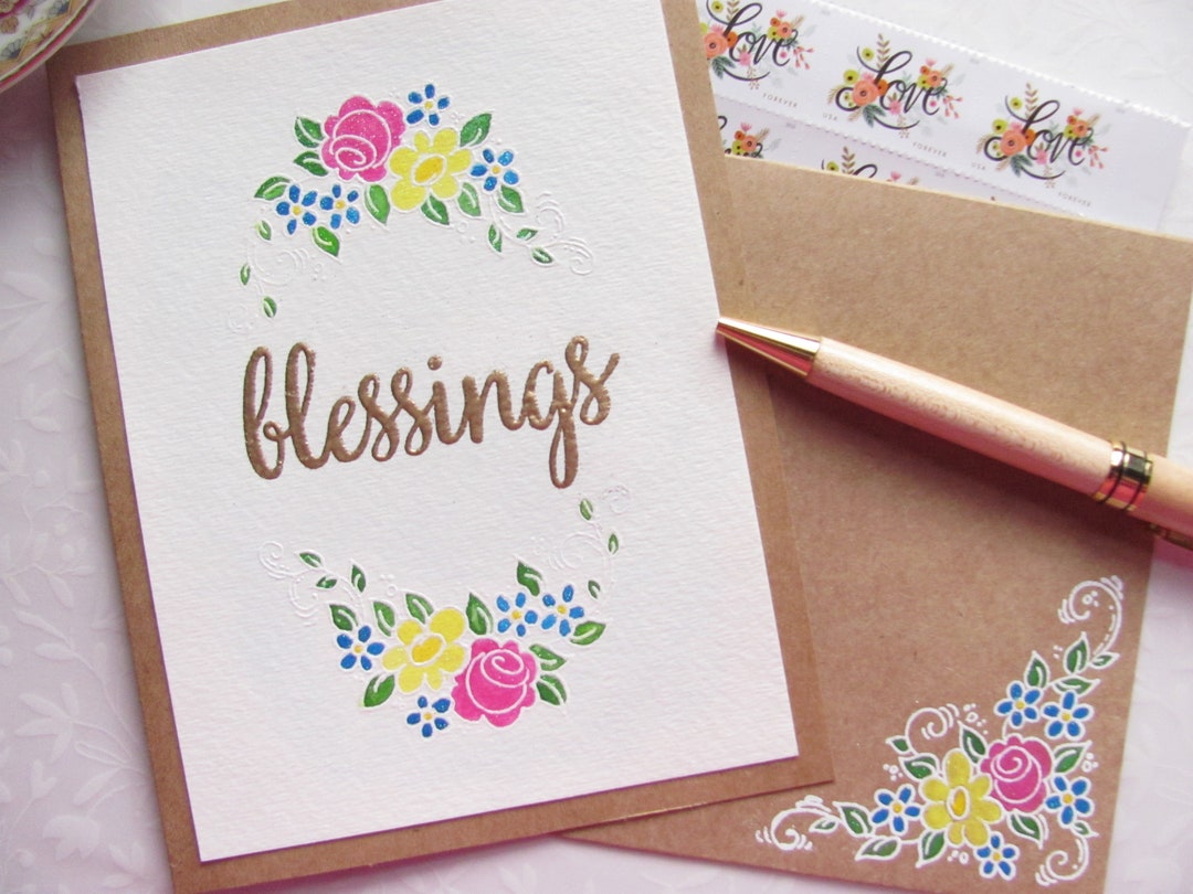 Birthday Blessings Watercolor Birthday Floral Watercolor Friend ...