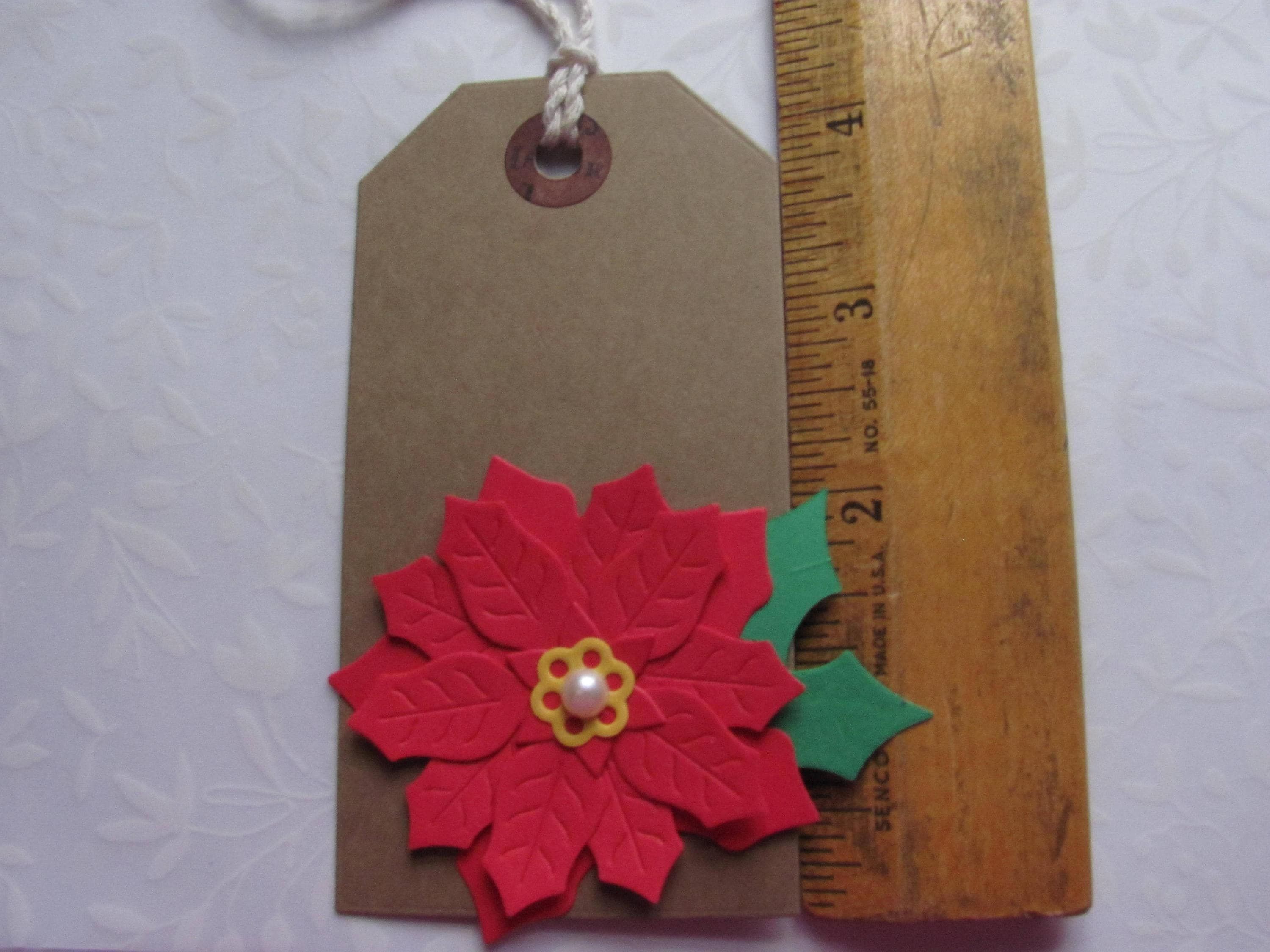 Layered Poinsettia Christmas Gift Tag Poinsettia Tag Poinsettia Favor ...