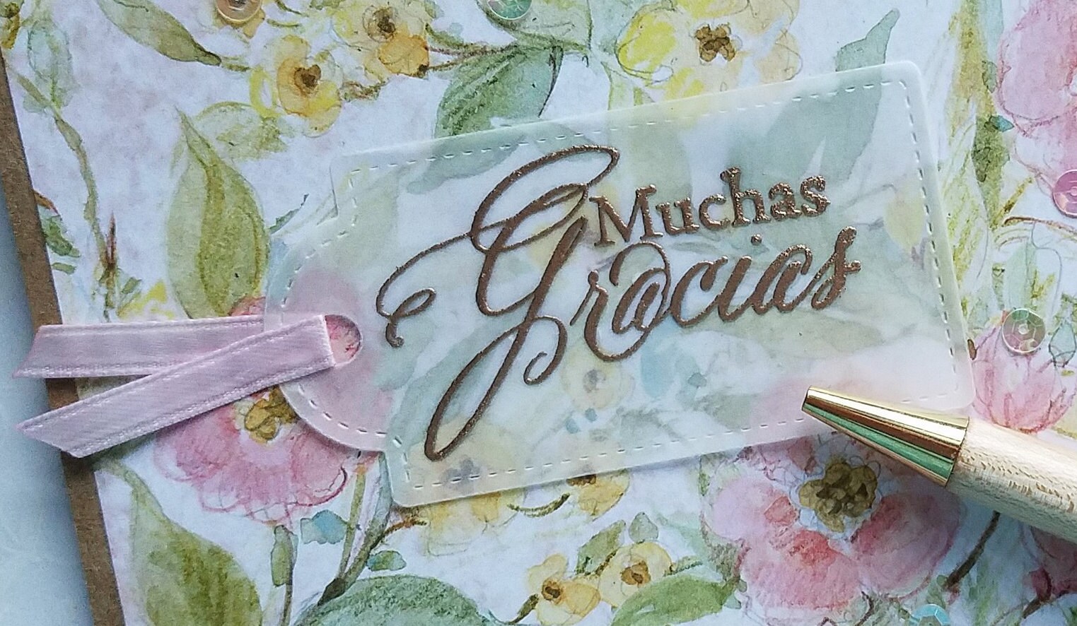 Thank You Card Muchas Gracias Card Roses and Gracias Spanish Card ...