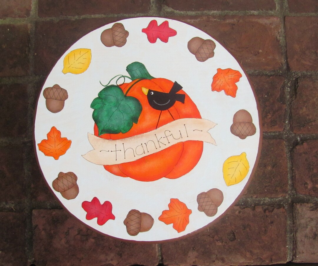 Rustic Stool, Hand Painted Stool, Autumn Stool, Fall Stool, Painted ...