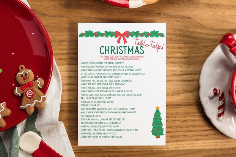 Christmas Table Talk Game Printable | Holiday Conversation Cards ...