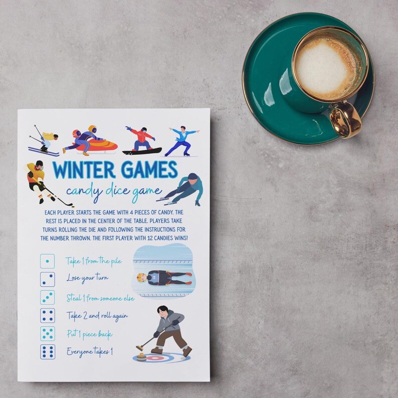 Winter Games Candy Dice Game – Printable Family Watch Party Game for ...