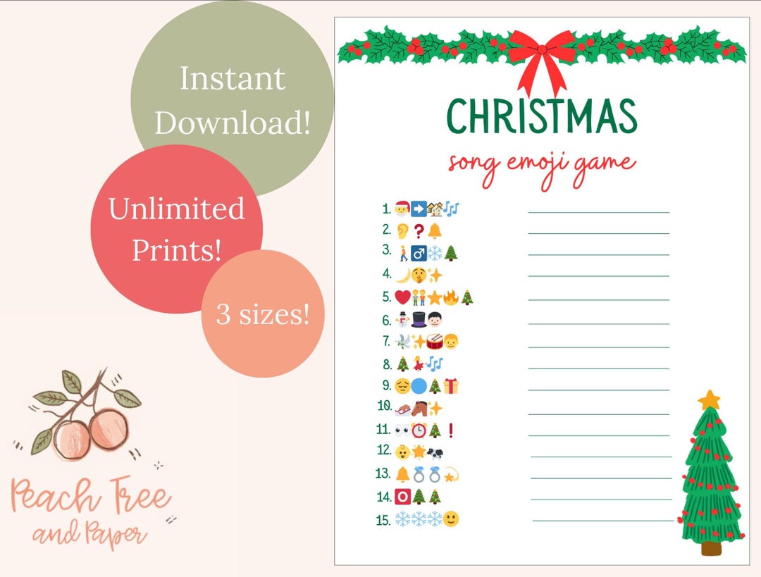 Christmas Emoji Game | Holiday Party Activity (instant Download) - Etsy