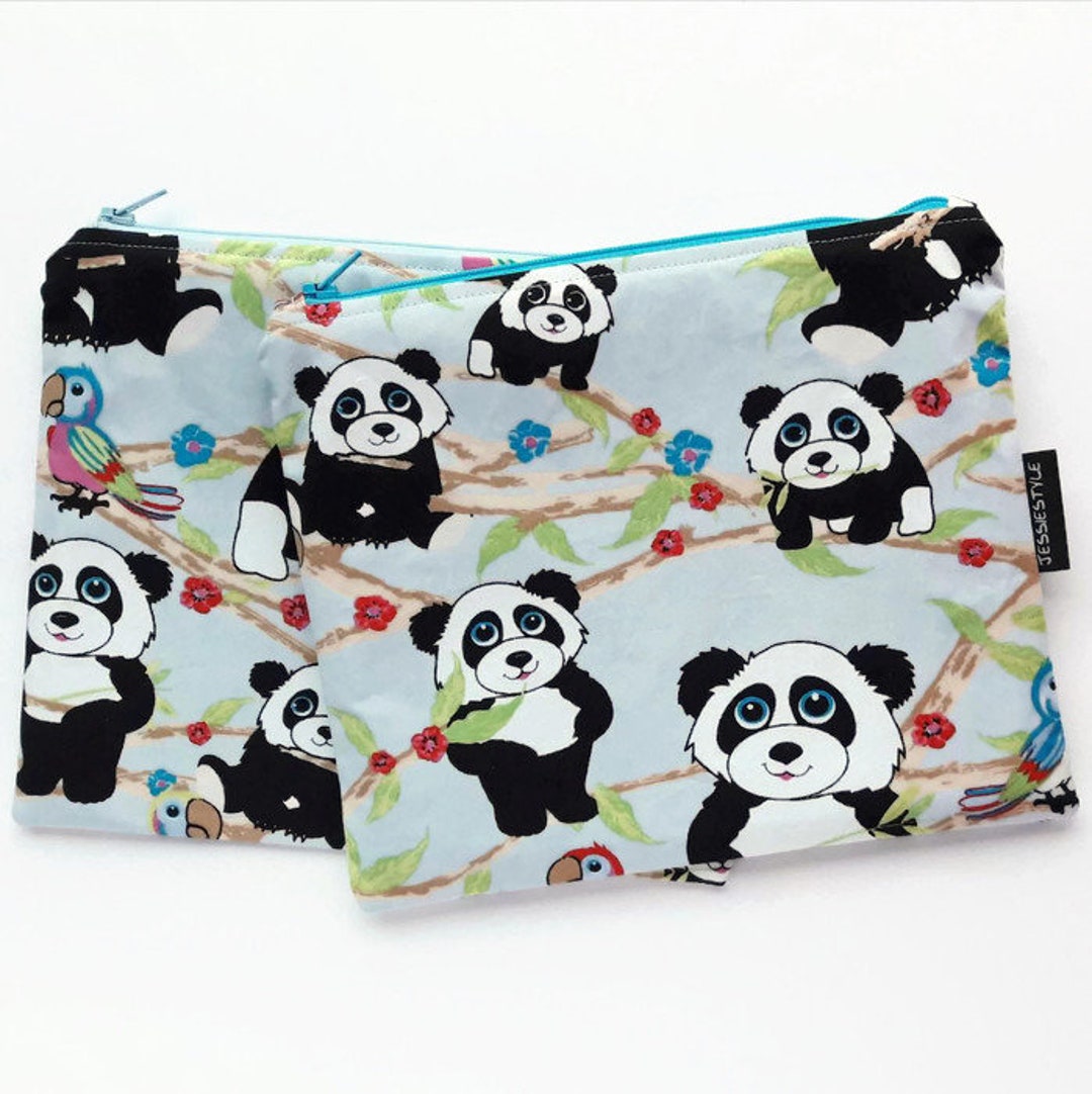 Zippered Panda Pouch for Make-up / Diapers, Nappy Bag, School Pouch ...