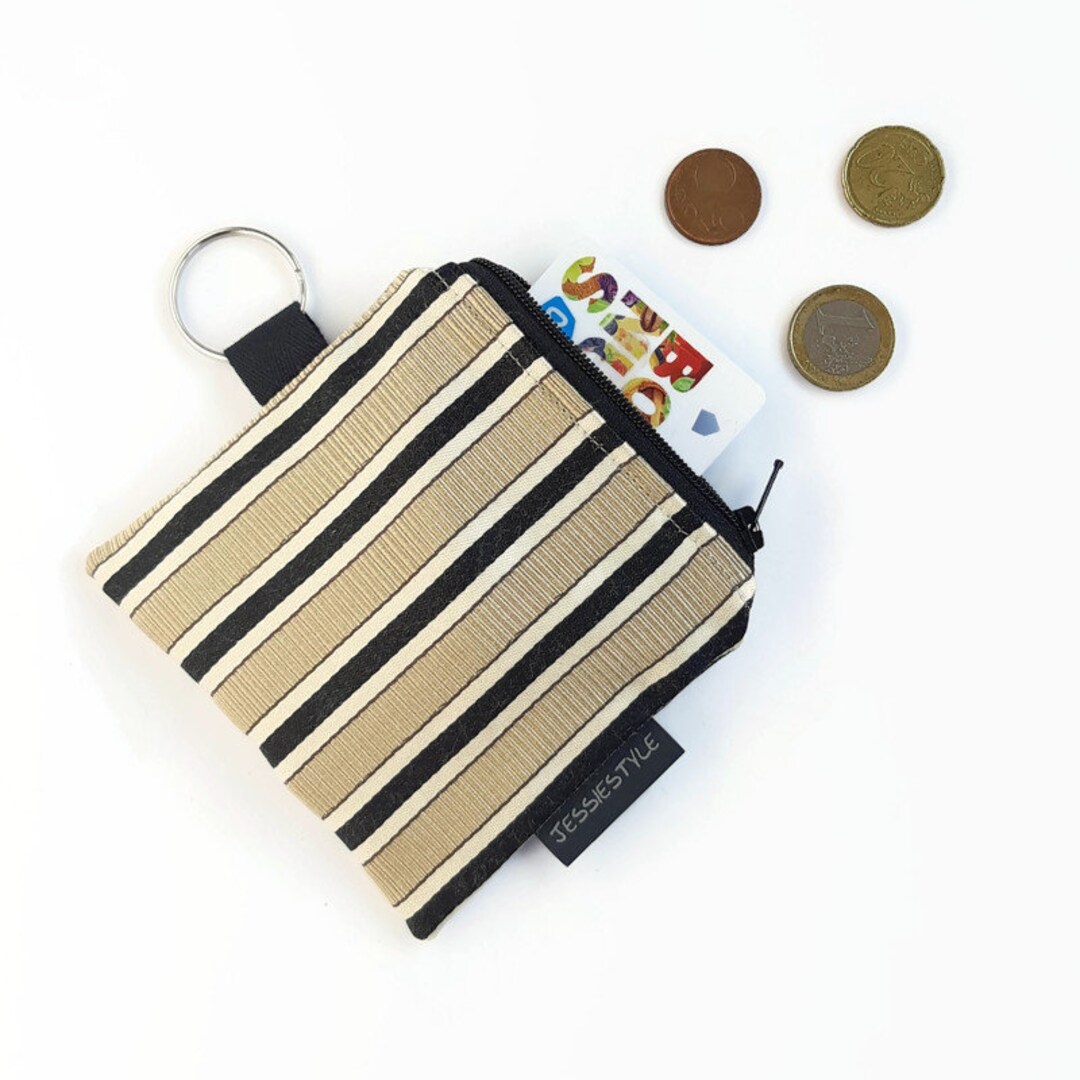 Golden Small Key Ring Wallet, Coin Purse, Mini Zippered Pouch, Boho ...