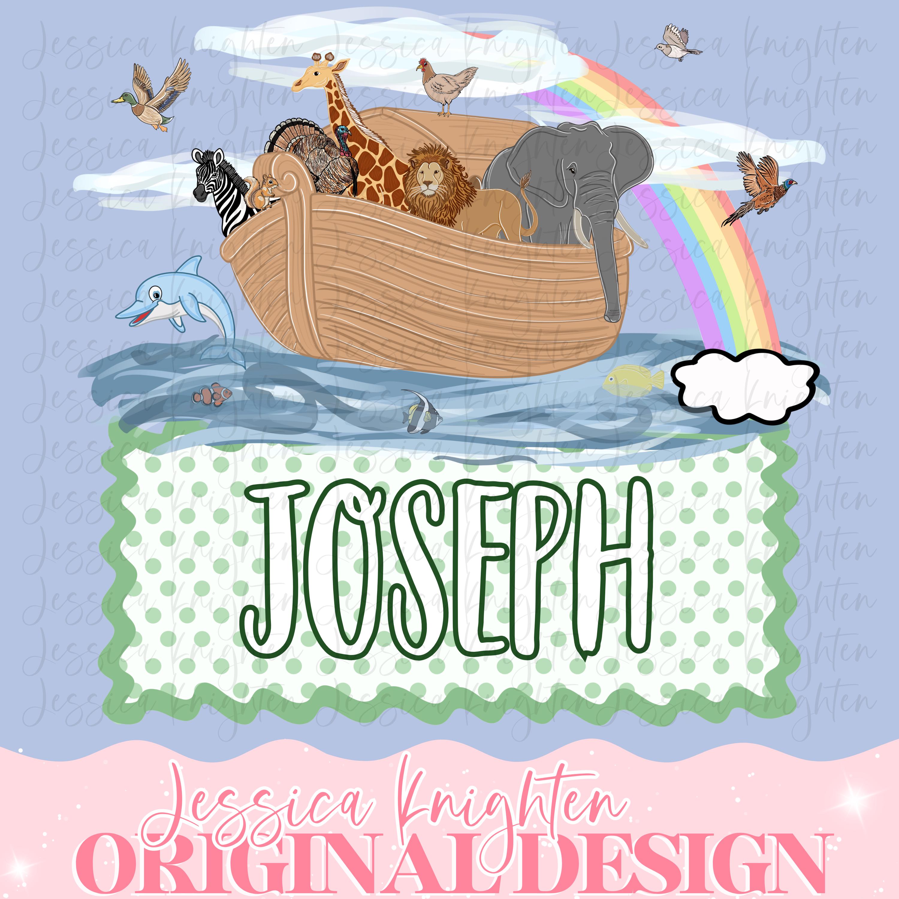 Noah's Ark Design Swiss Dot Name Plate Love Kids Children PNG ...