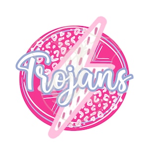 Preppy Trojans PNG Transparent Digital Design Football Pink Trendy ...
