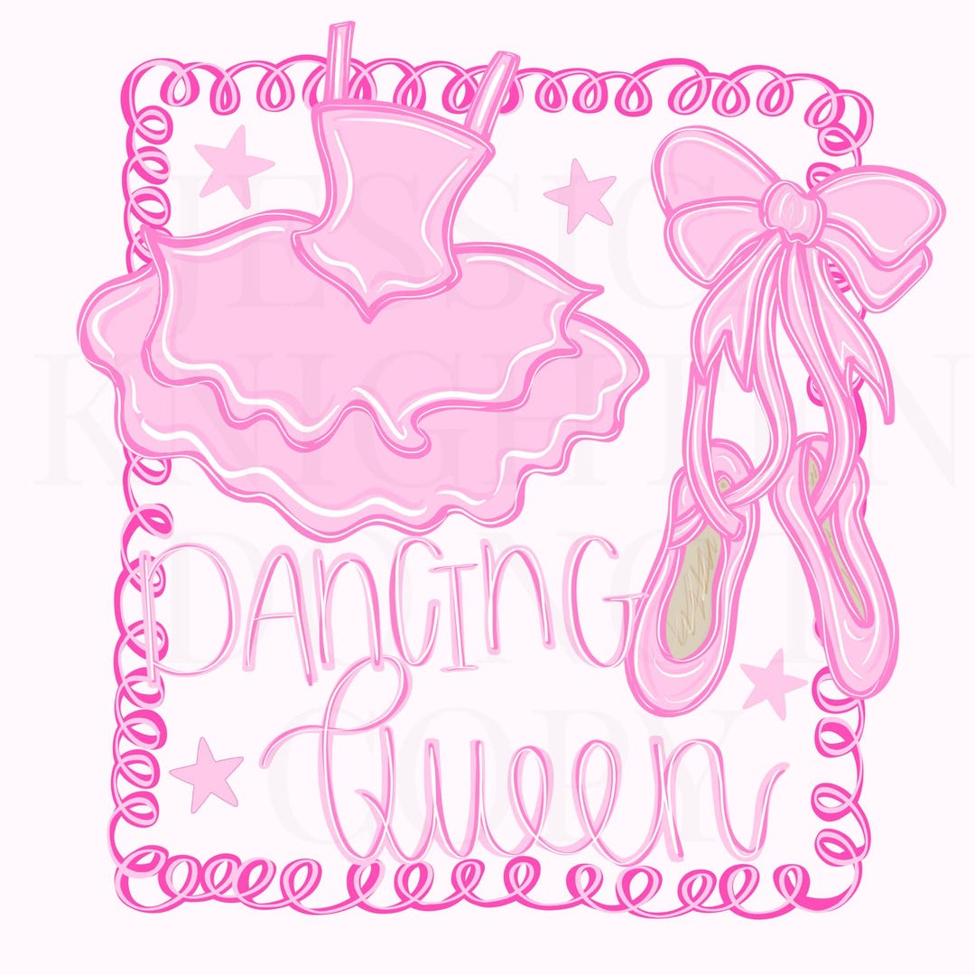 Ballet Design Dance Hand Drawn Sublimation PNG Digital Dancing Queen ...