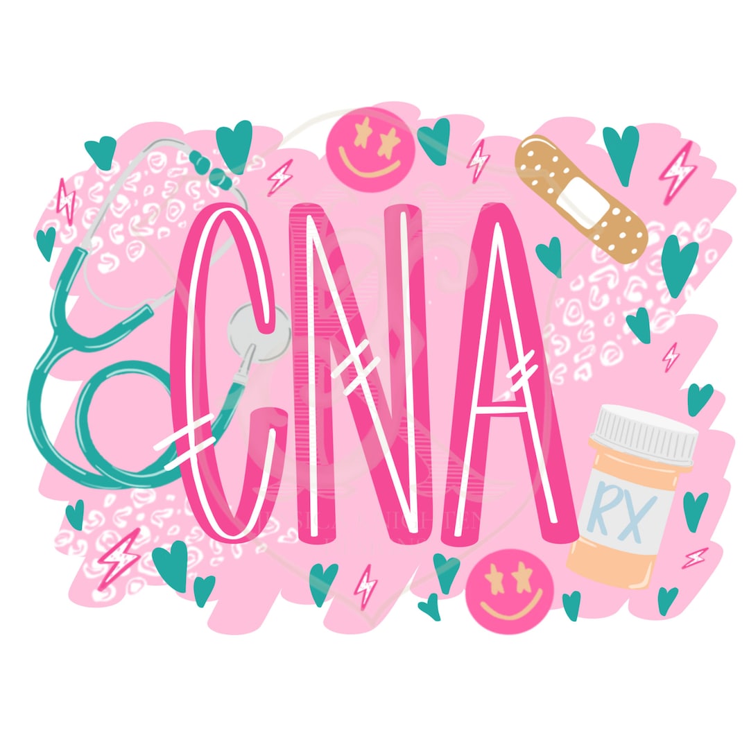 CNA Preppy Design Digital File - PNG - Transparent Background - Nursing ...