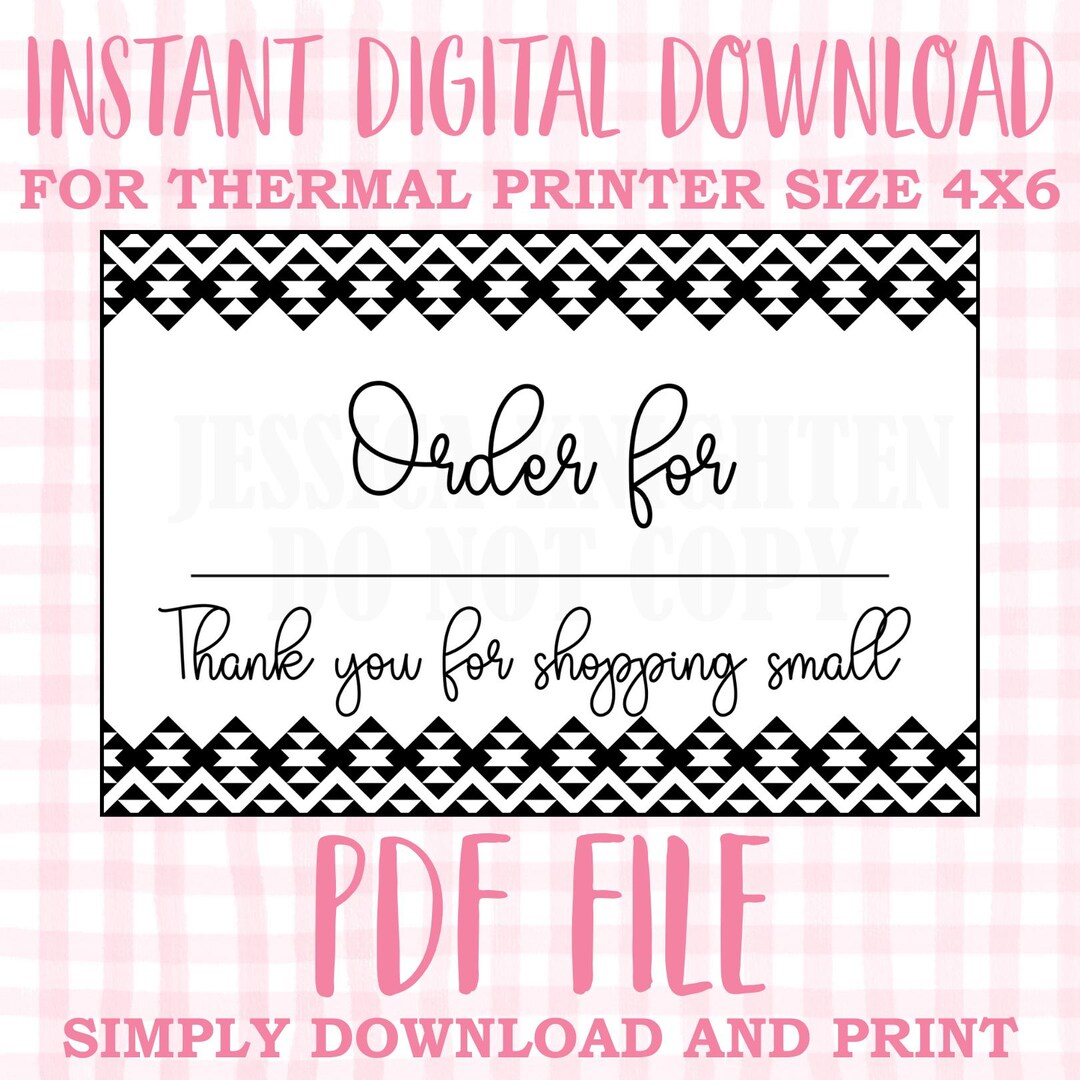 DIGITAL Thermal Printer Label for Boutiques and Small Businesses Preppy ...