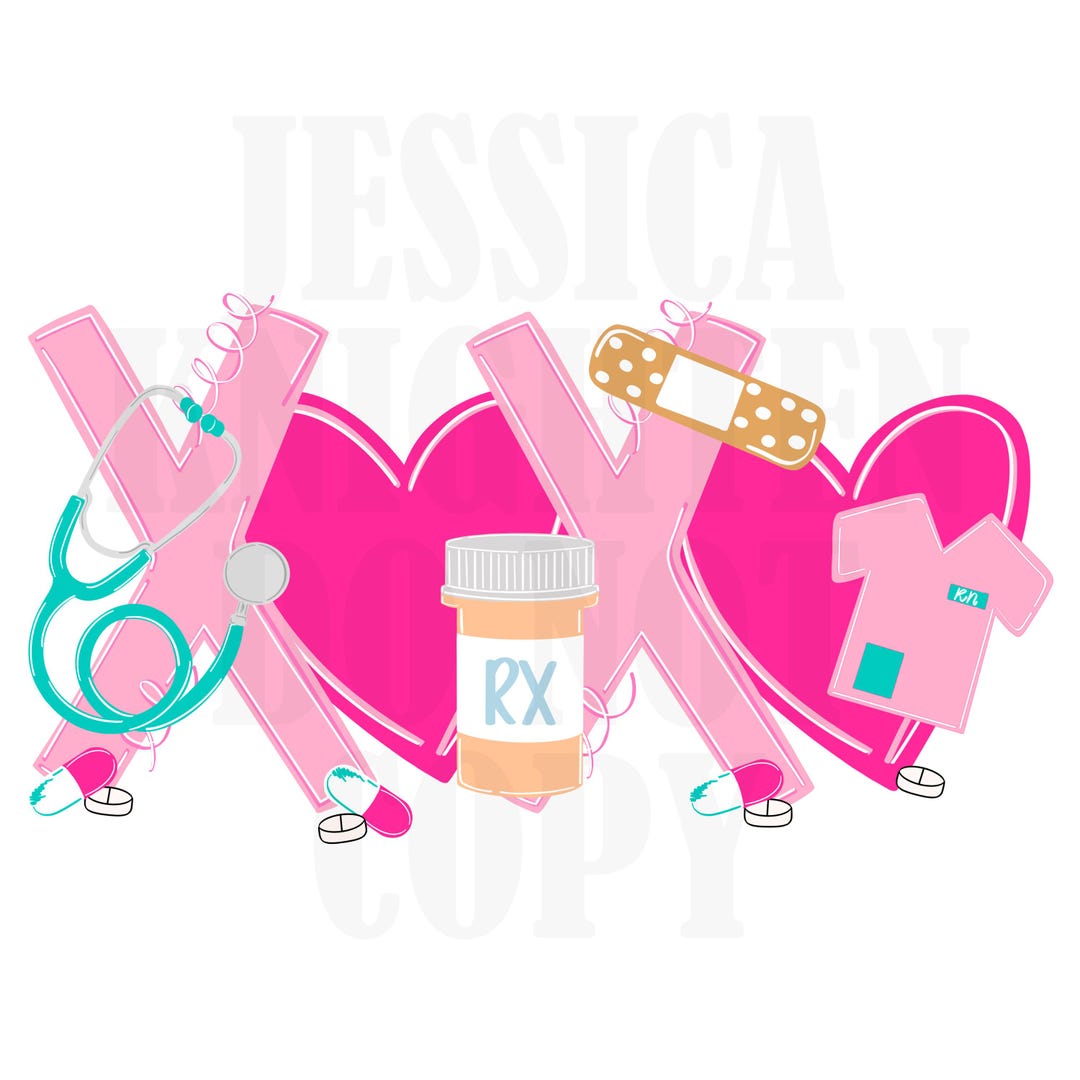 RN Digital Lips Preppy Valentines PNG Pink XOXO Love Transparent Shirt ...