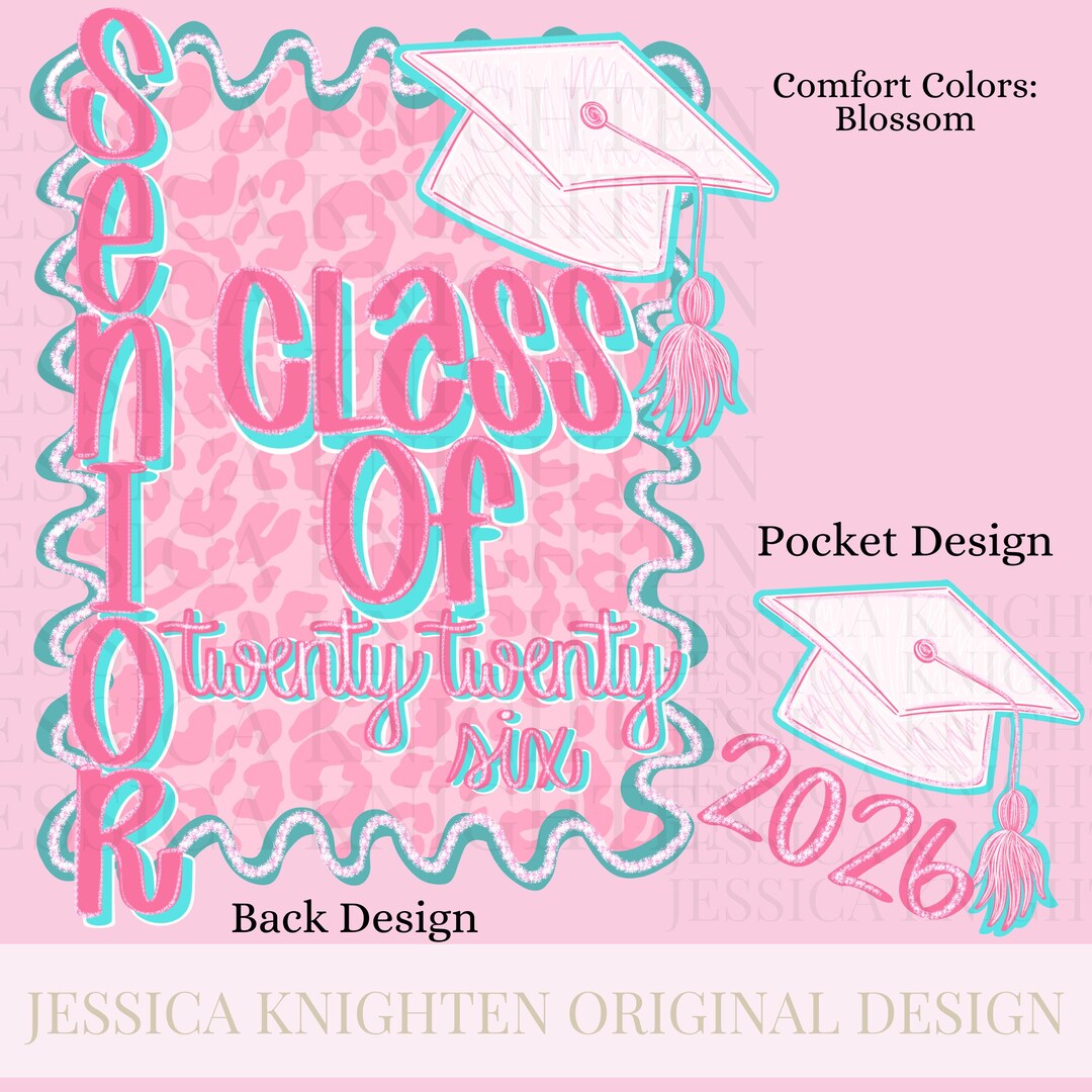Class of 2026 Glitter PNG Digital Design Girly Swirly Trendy Pocket and ...
