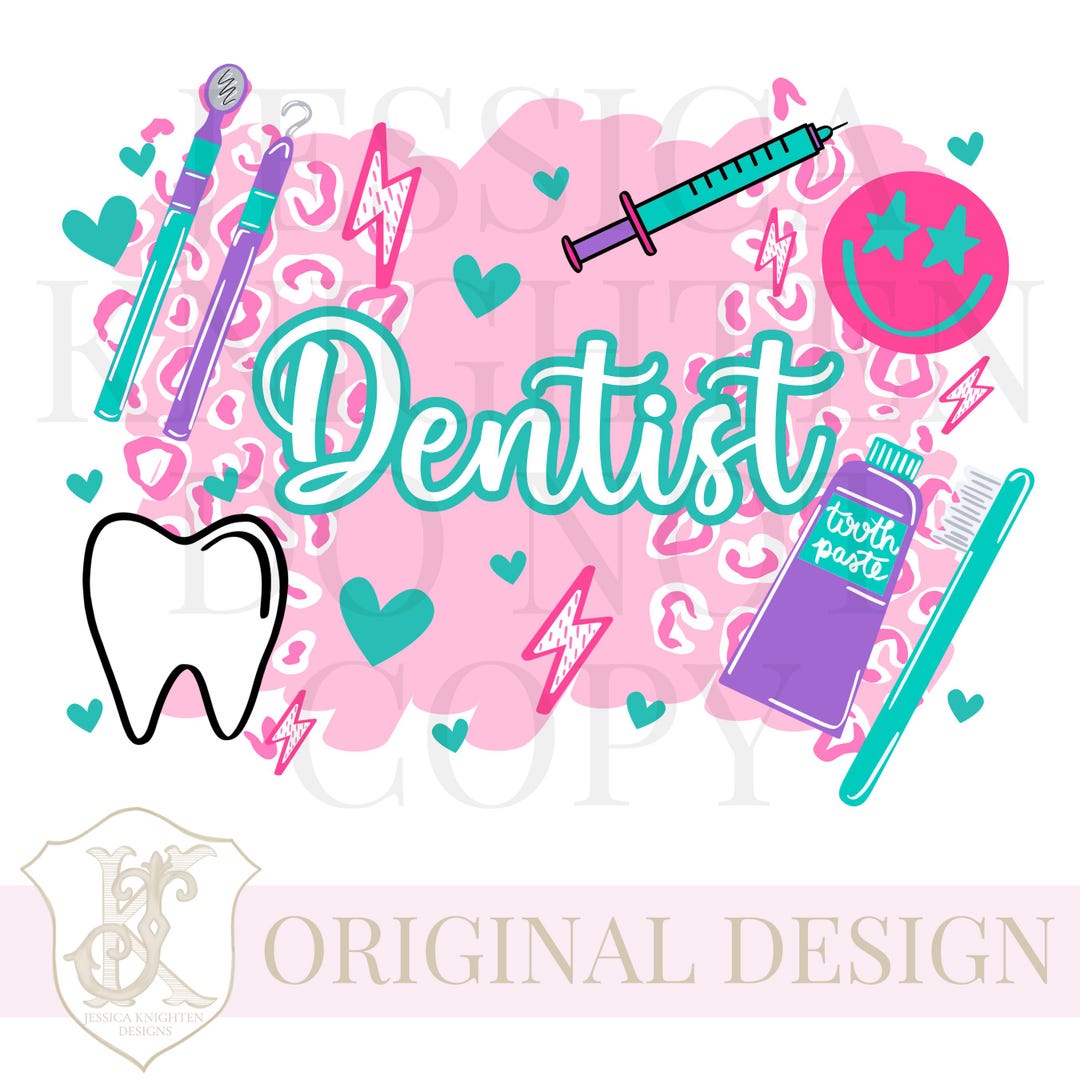 Dentist PNG Trendy Preppy Cheetah Pink Digital Shirt Print Dentist ...