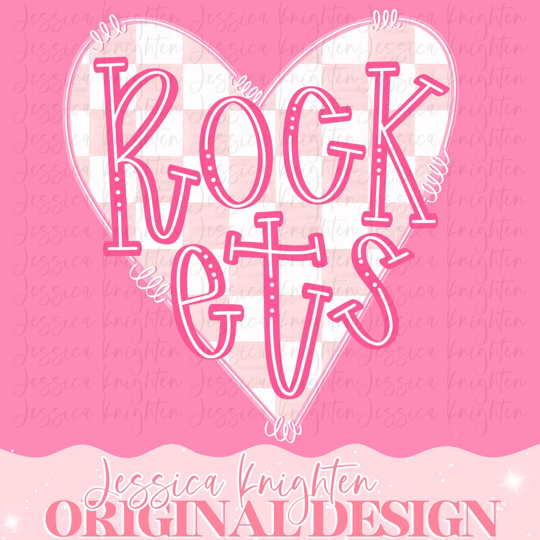 Rockets Mascot Letter Preppy Pink Valentines Football Team Go PNG ...
