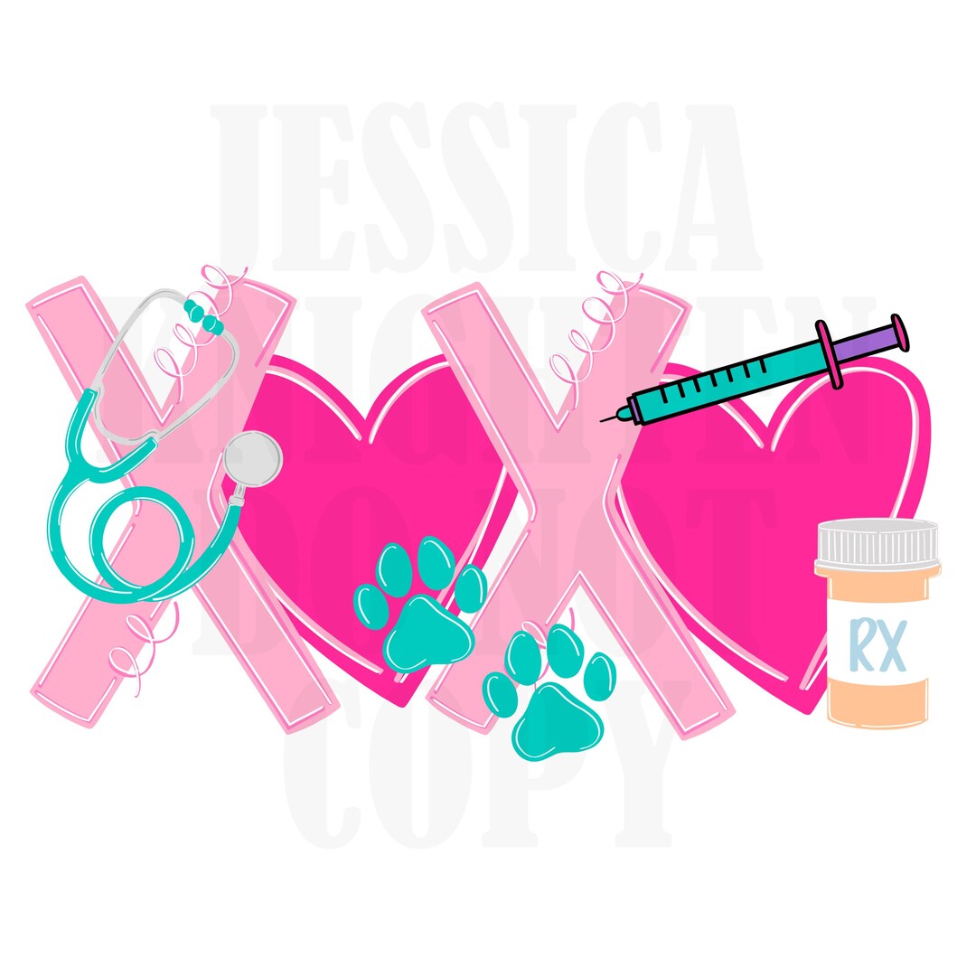 Vet Digital Lips Preppy Valentines PNG Pink XOXO Love Transparent Shirt ...