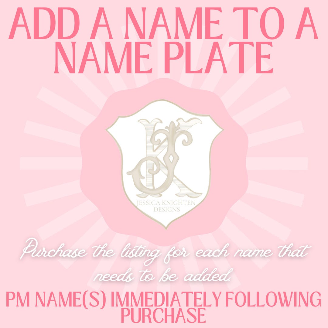 Add A Name to A Name Plate - Purchase to Have Me Add a Name to an ...