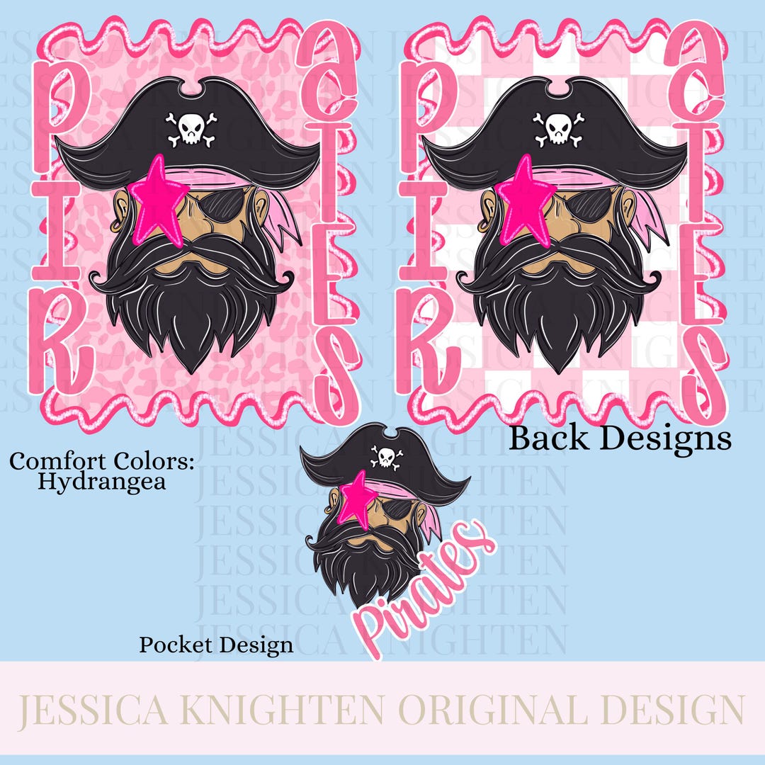 Pirates Preppy Team PNG Transparent Digital Football Pink Trendy Mascot ...