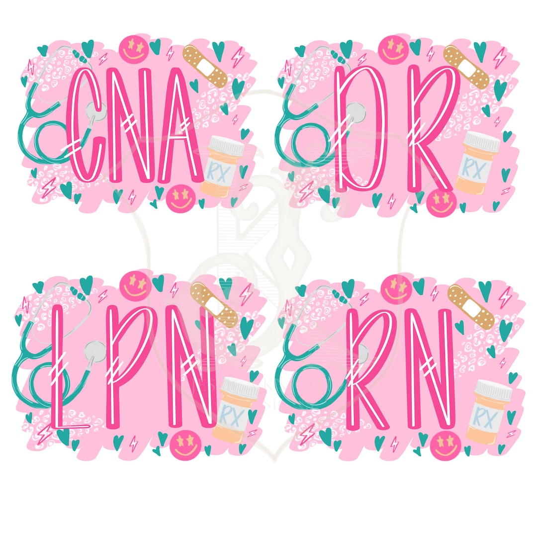 NURSING & DOCTOR BUNDLE Preppy Design Digital File Png Transparent ...