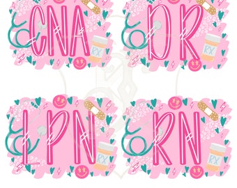 CNA Preppy Design Digital File - PNG - Transparent Background - Nursing ...
