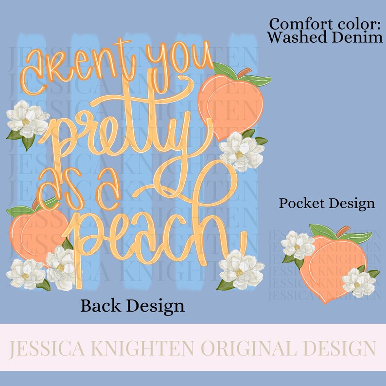 Everyday Pretty as a Peach PNG Digital Design Girly Swirly Trendy ...