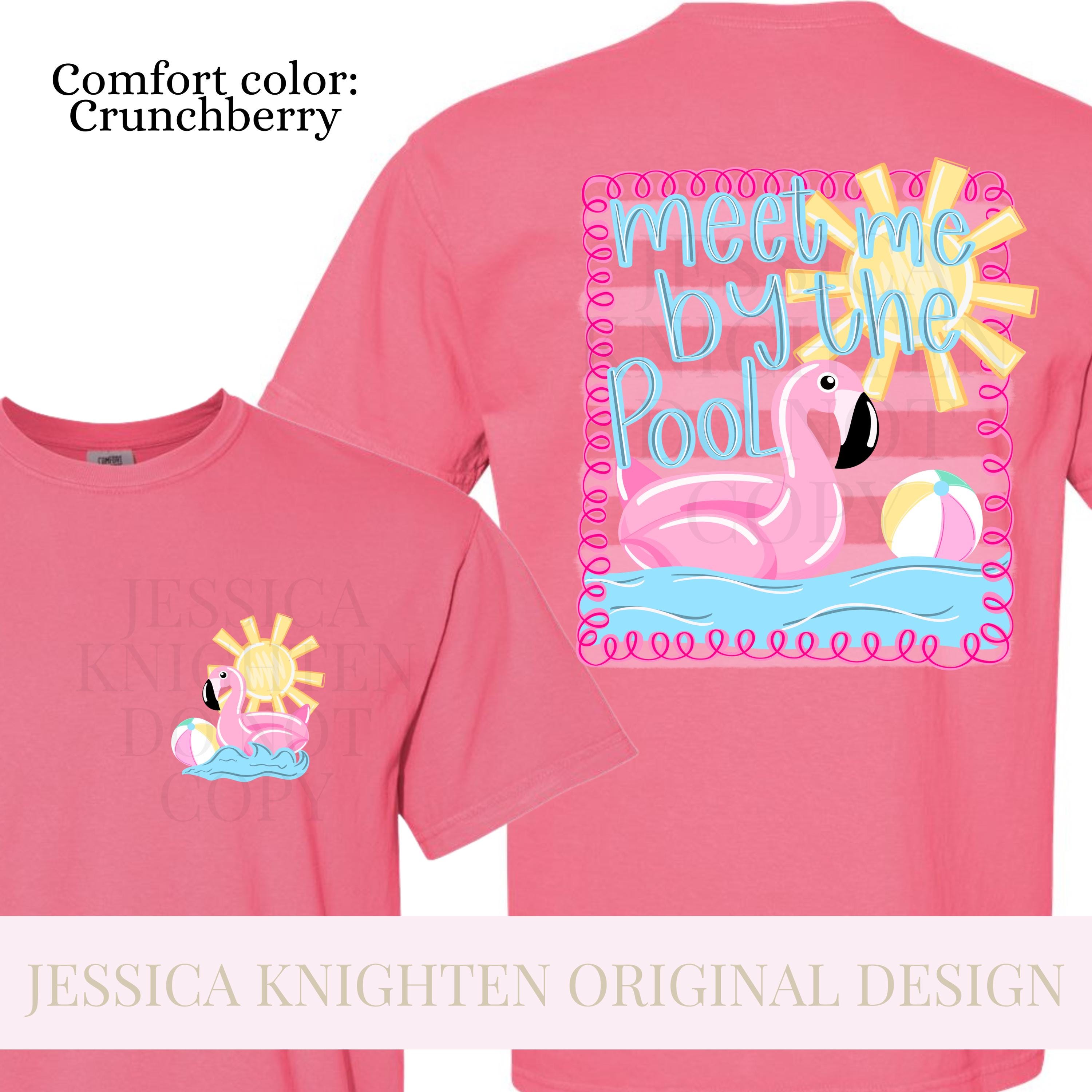 Meet Me by the Pool PNG Digital Design Girly Swirly Trendy Pocket and ...