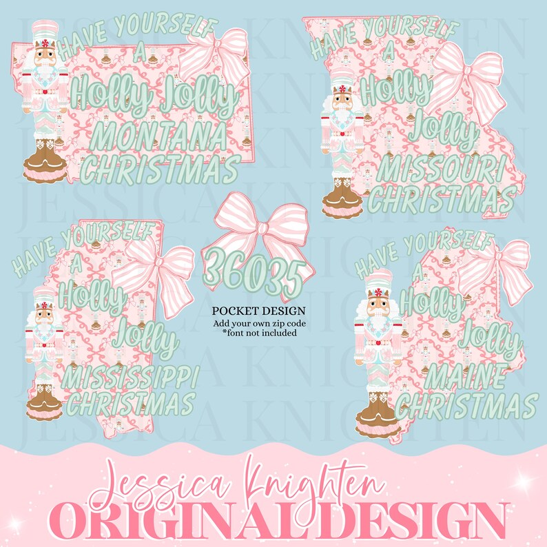 23 STATE BUNDLE Wishing You a Holly Jolly Christmas Design Trendy ...