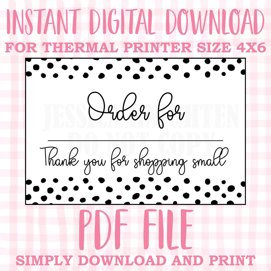 DIGITAL Thermal Printer Label for Boutiques and Small Businesses Preppy ...