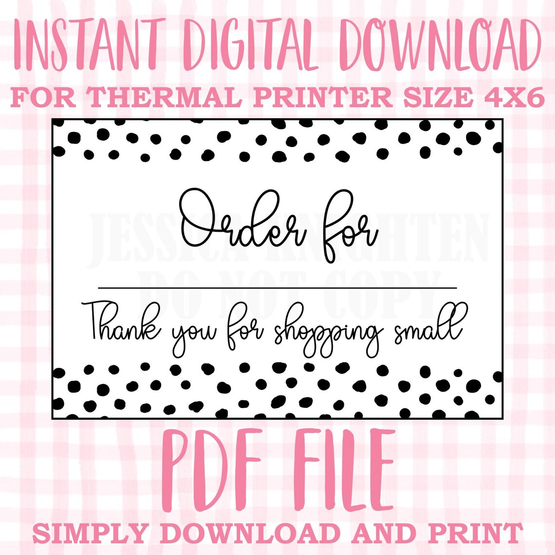 DIGITAL Thermal Printer Label for Boutiques and Small Businesses Preppy ...