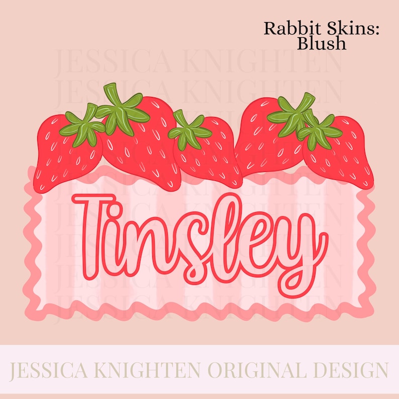 Name Block Strawberry PNG Digital Design Girly Trendy Files Kid Design ...