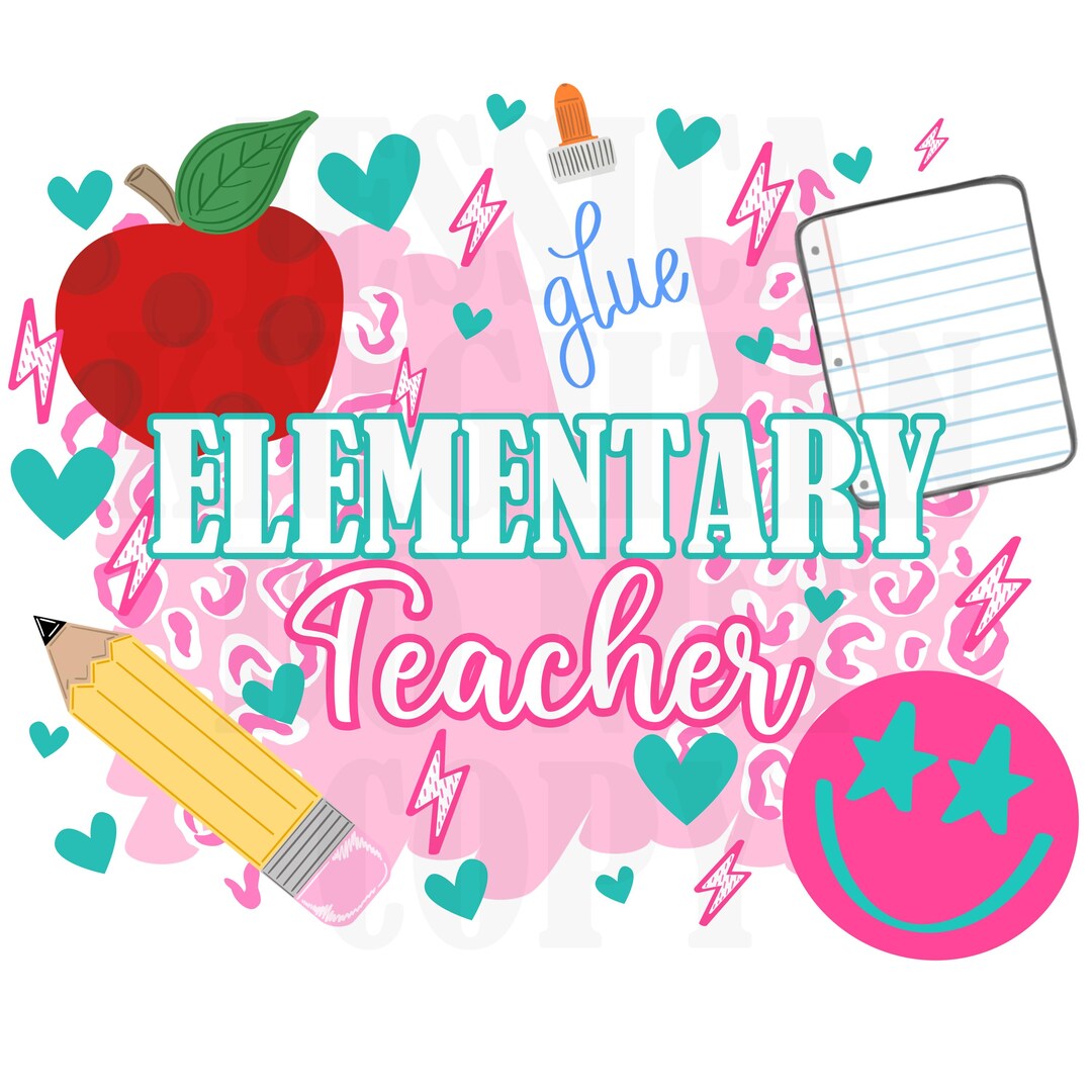 Elementary Teacher PNG Trendy Preppy Cheetah Pink Digital Shirt Print ...