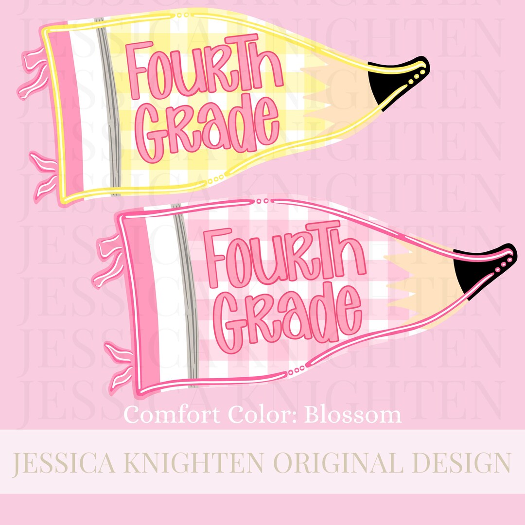 Fourth Grade PNG Digital Design Girly Swirly Trendy Back to School ...