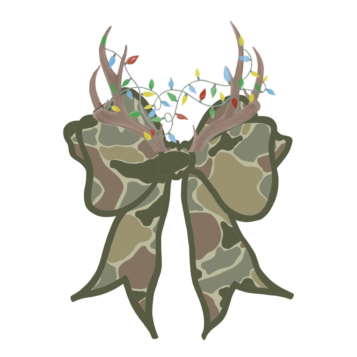 Camo Bow Antlers Deer Outdoors Country Hunting Holiday Girly Lights ...