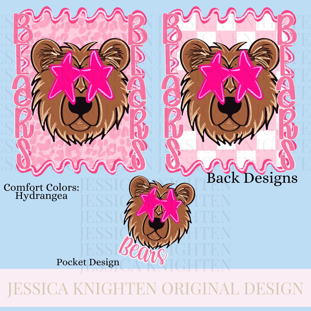 Bears Preppy Team PNG Transparent Digital Design Football Pink Trendy ...
