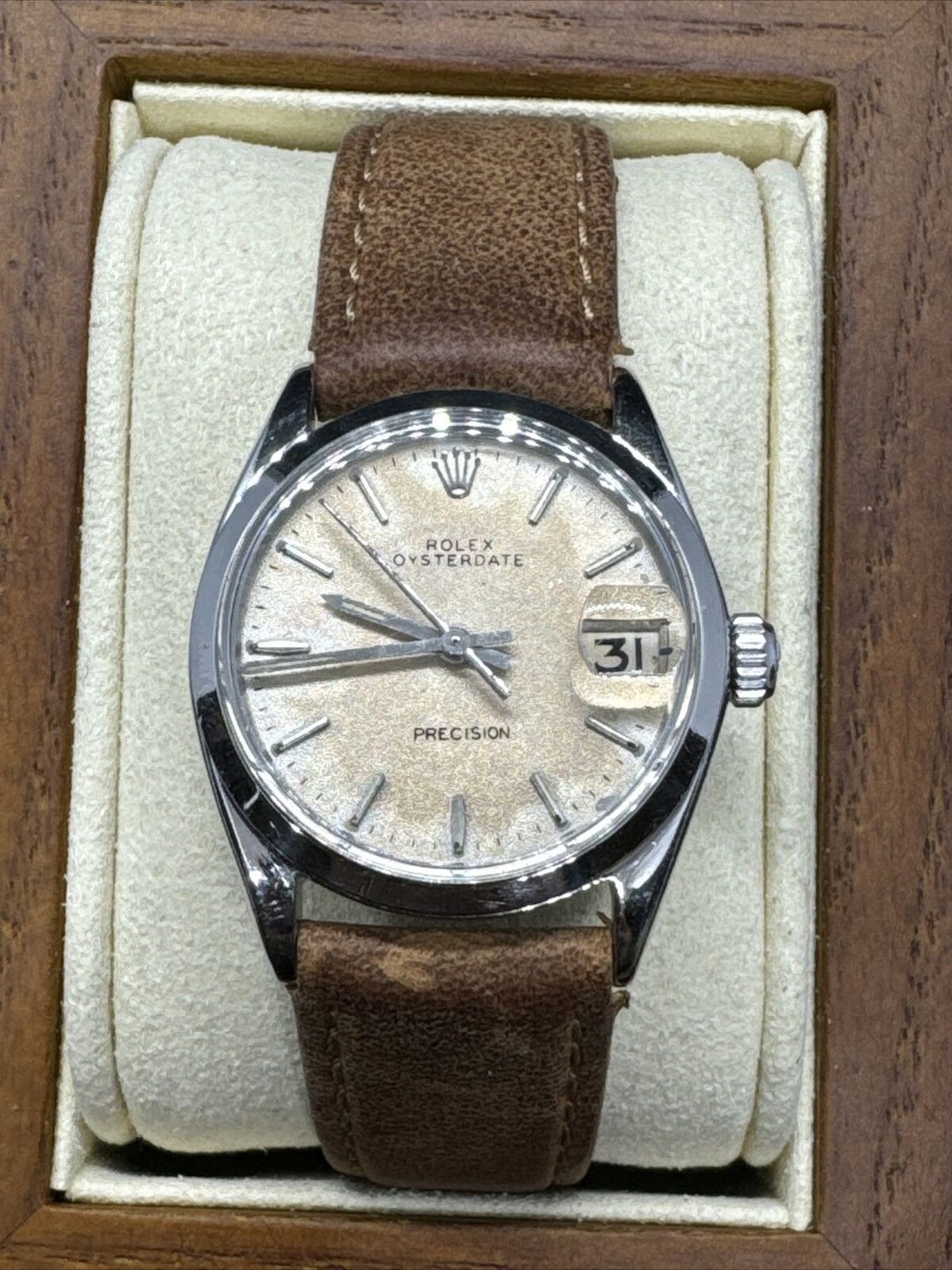 Vintage Rare Rolex Oysterdate Precision 1960s Stainless Steel 30mm Ref ...