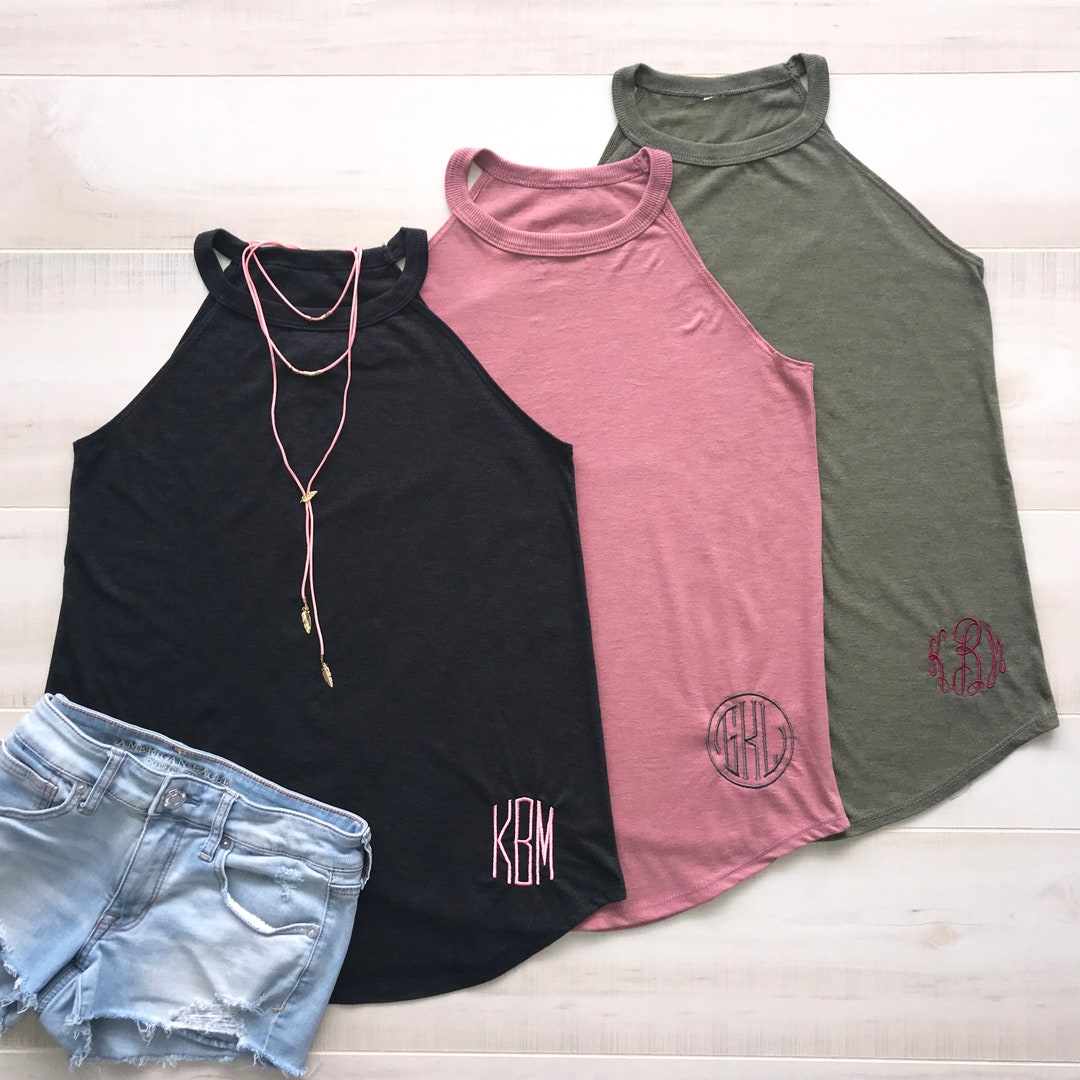 Custom Monogrammed Embroidered Rocker Tank - Etsy