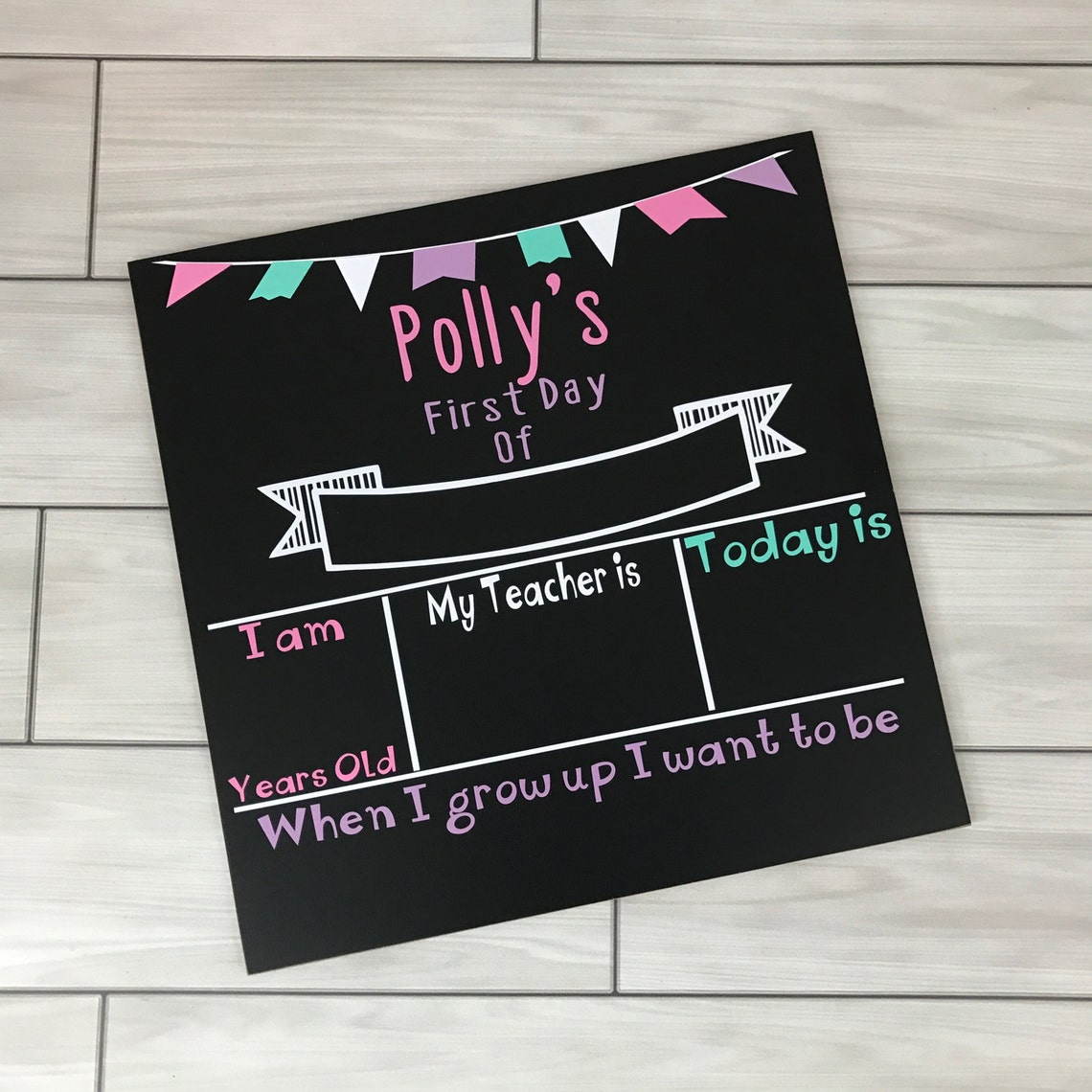 First Day of School Sign Personalized Chalkboard Sign First - Etsy