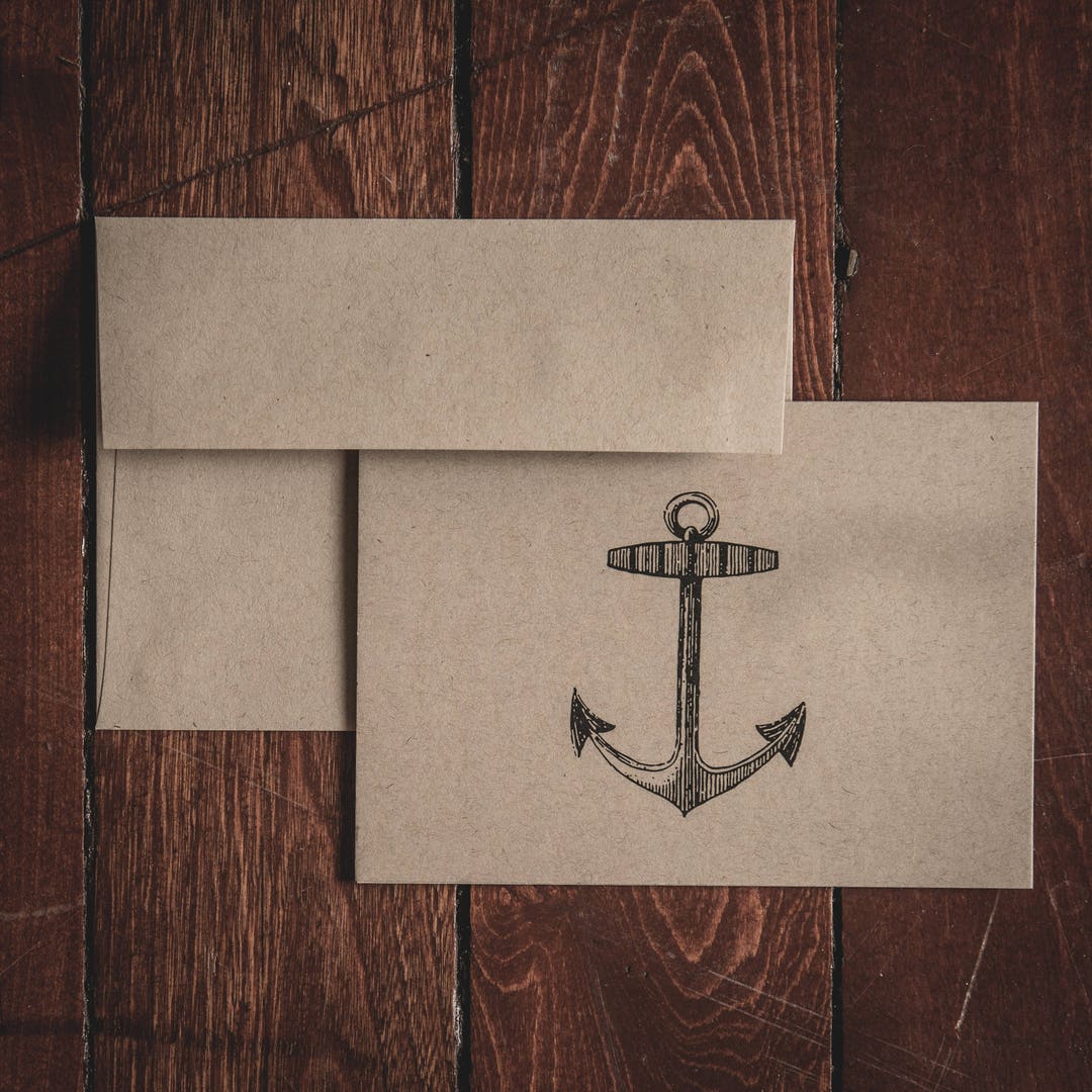 Anchor Stationery Single Folded Note Card - Etsy