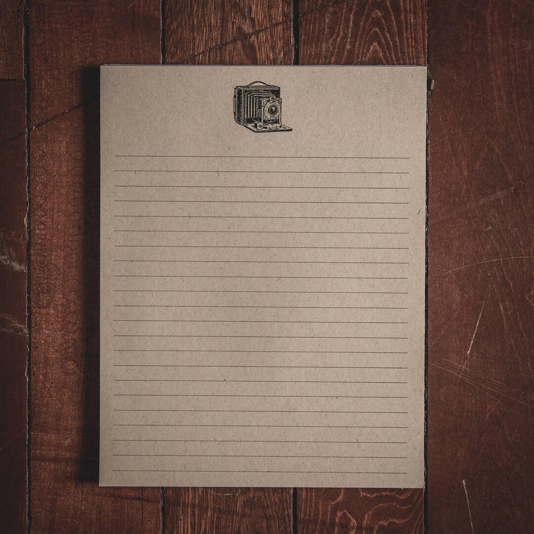 Camera Stationery Large Lined Notepad - 8.5x11 Inches - Etsy