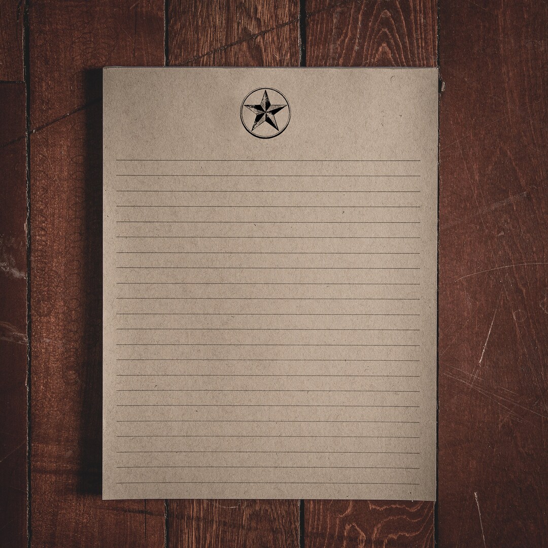 Texas Lone Star Stationery Large Lined Notepad 8.5x11 Inches - Etsy