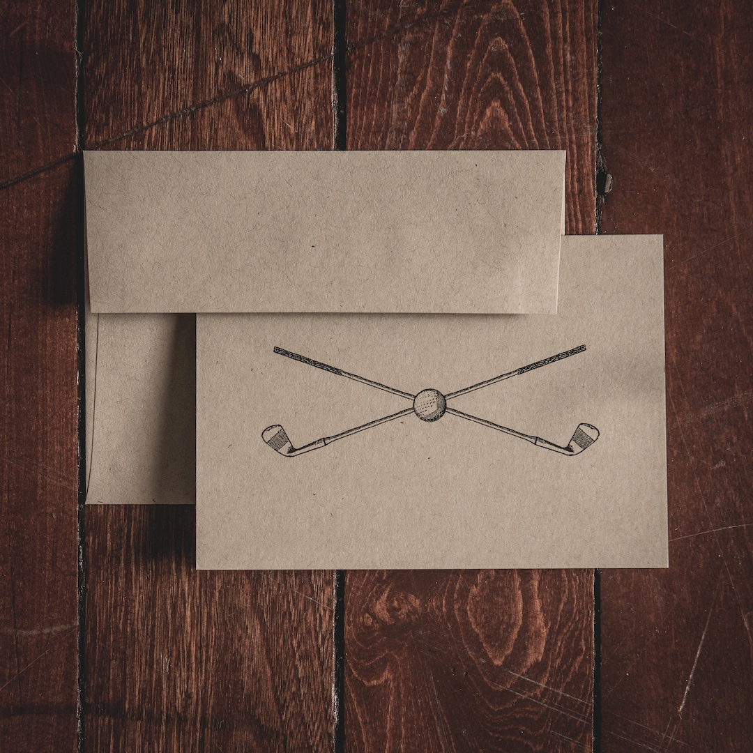 Golf Club Stationery Folded Note Cards (set of 8 Cards & Envelopes) - Etsy
