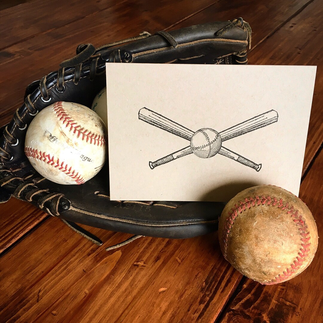 Baseball Stationery Folded Single Note Card - Etsy