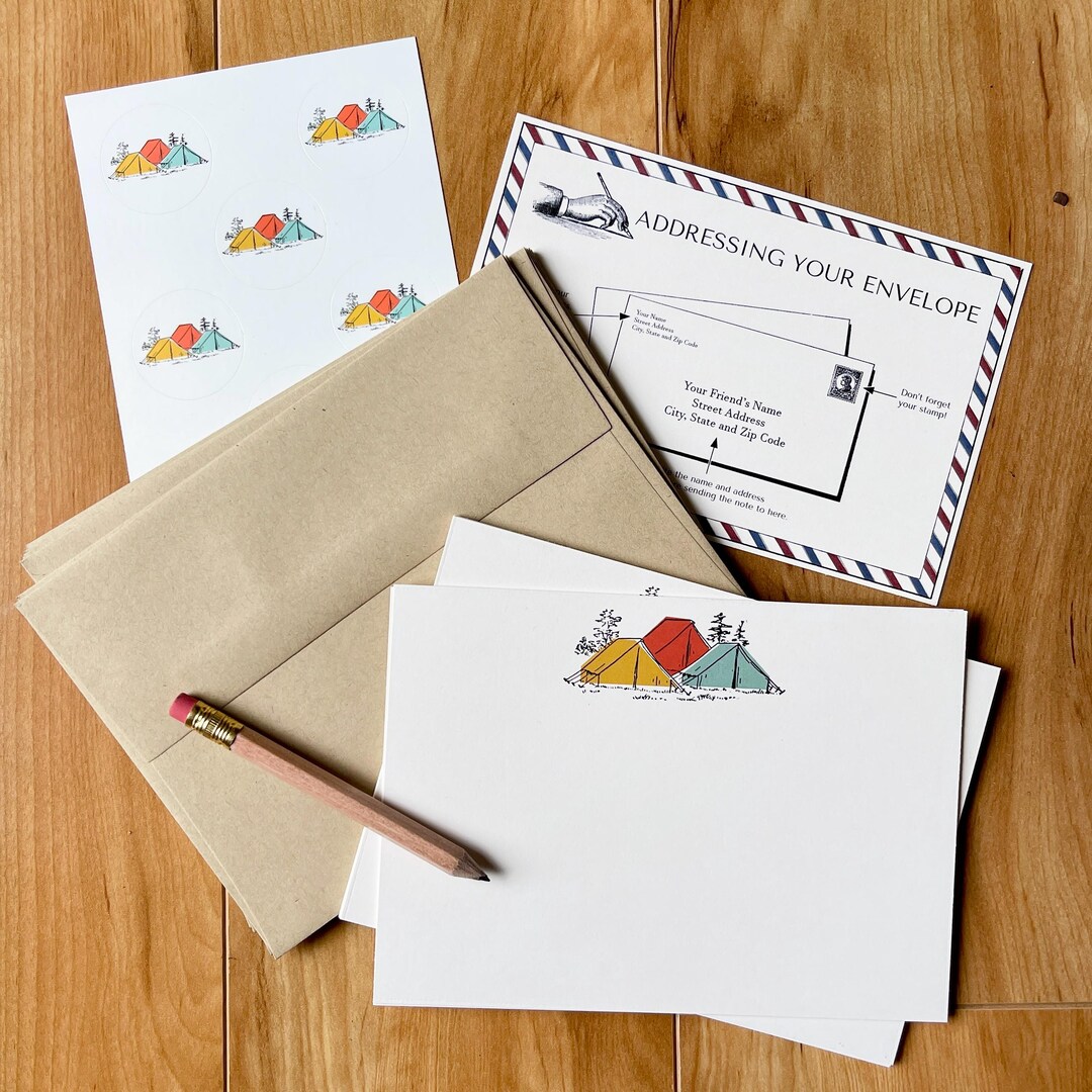 Kids Camping Pen Pal Packs | Children's Stationery Kits - Etsy