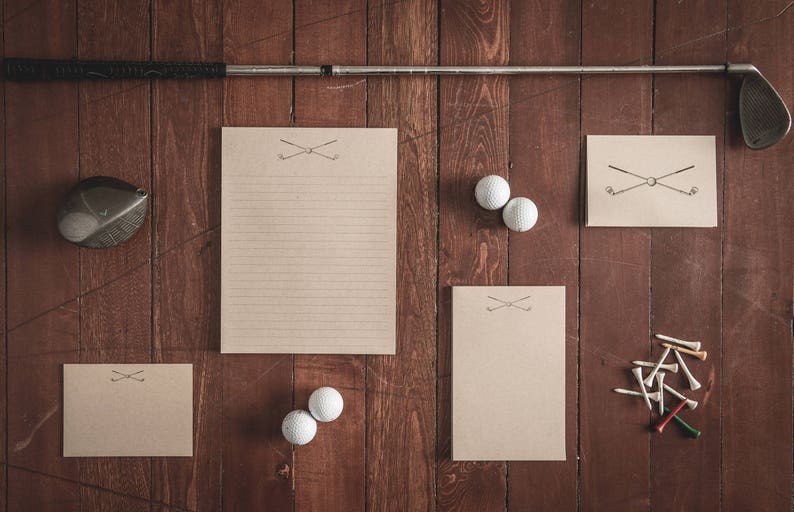 Golf Stationery Flat Note Cards (Set di 8 carte e buste) - Etsy Italia
