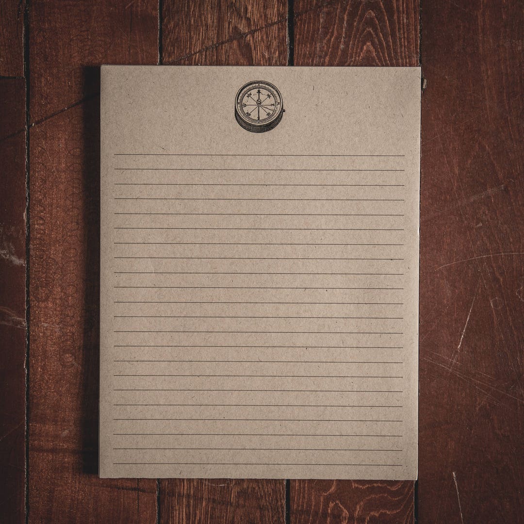 Compass Stationery Large Lined Notepad - 8.5x11 Inches - Etsy