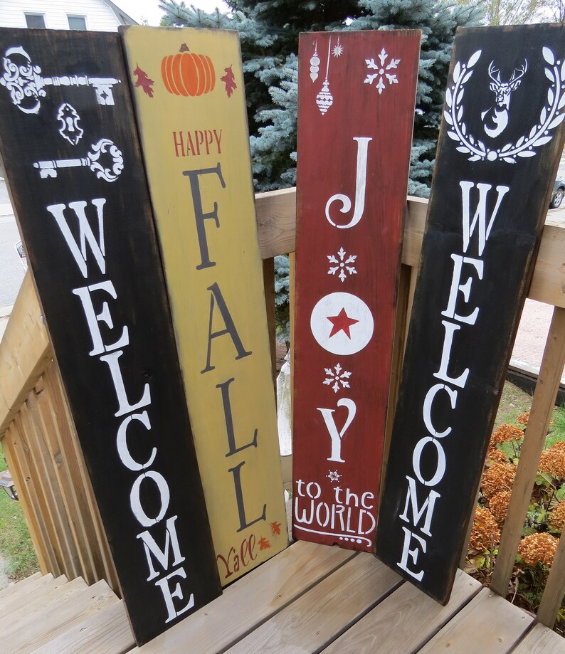Outdoor DOUBLE Sided WELCOME Sign/fall Sign/joy Holiday - Etsy Canada