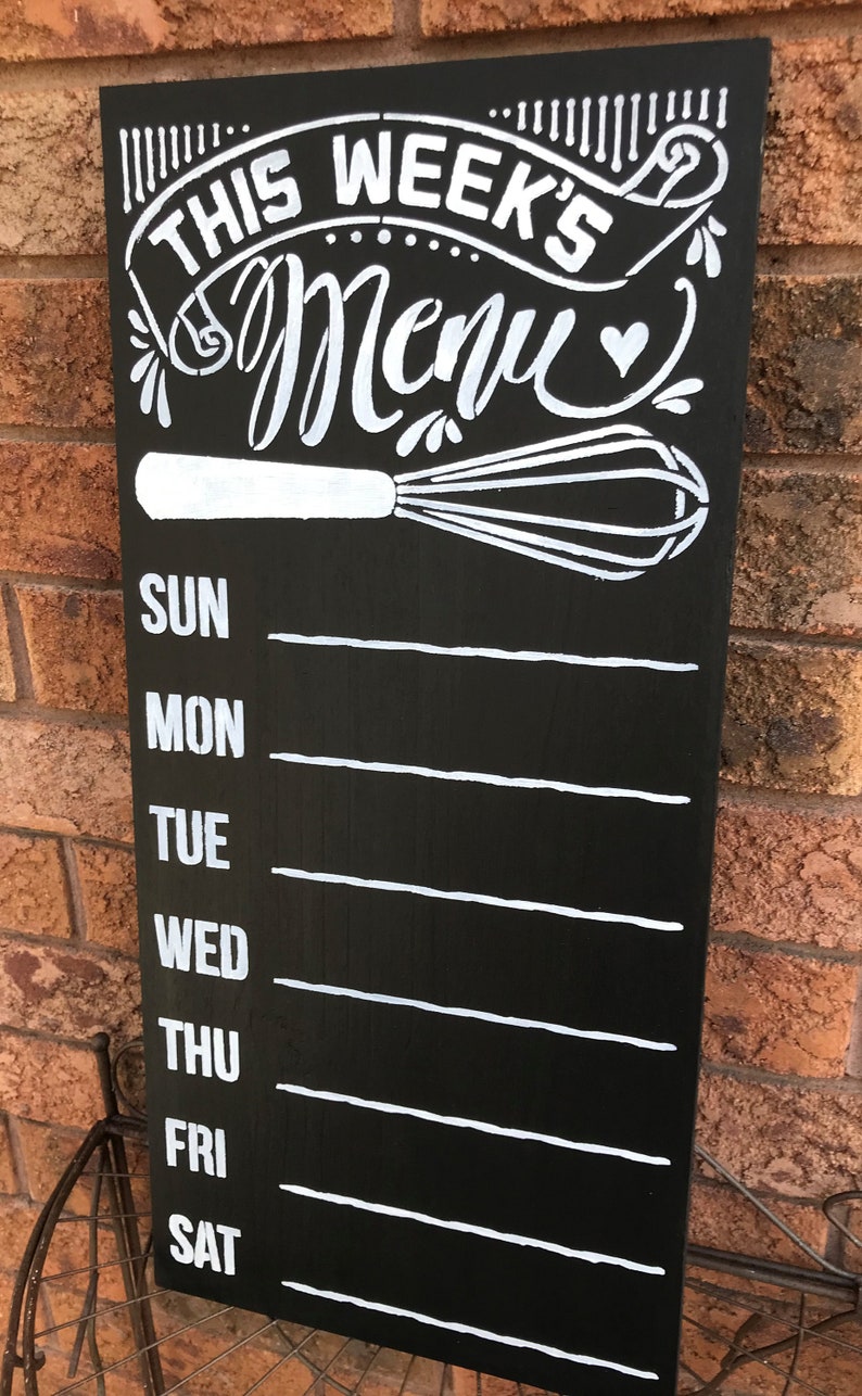 CHALKBOARD/MENU Board/kitchen Chalkboard With Days of the Week - Etsy ...