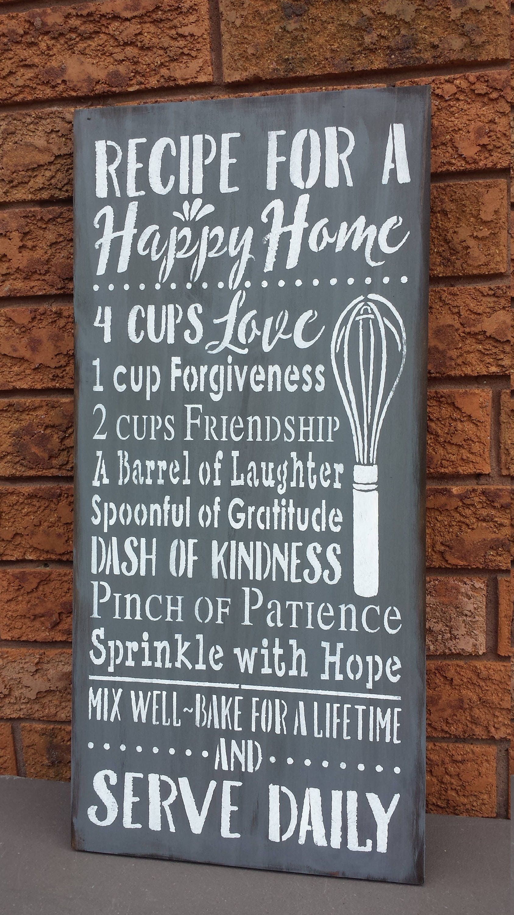 RECIPE for a HAPPY Home/kitchen Sign/christmas Gift - Etsy Canada